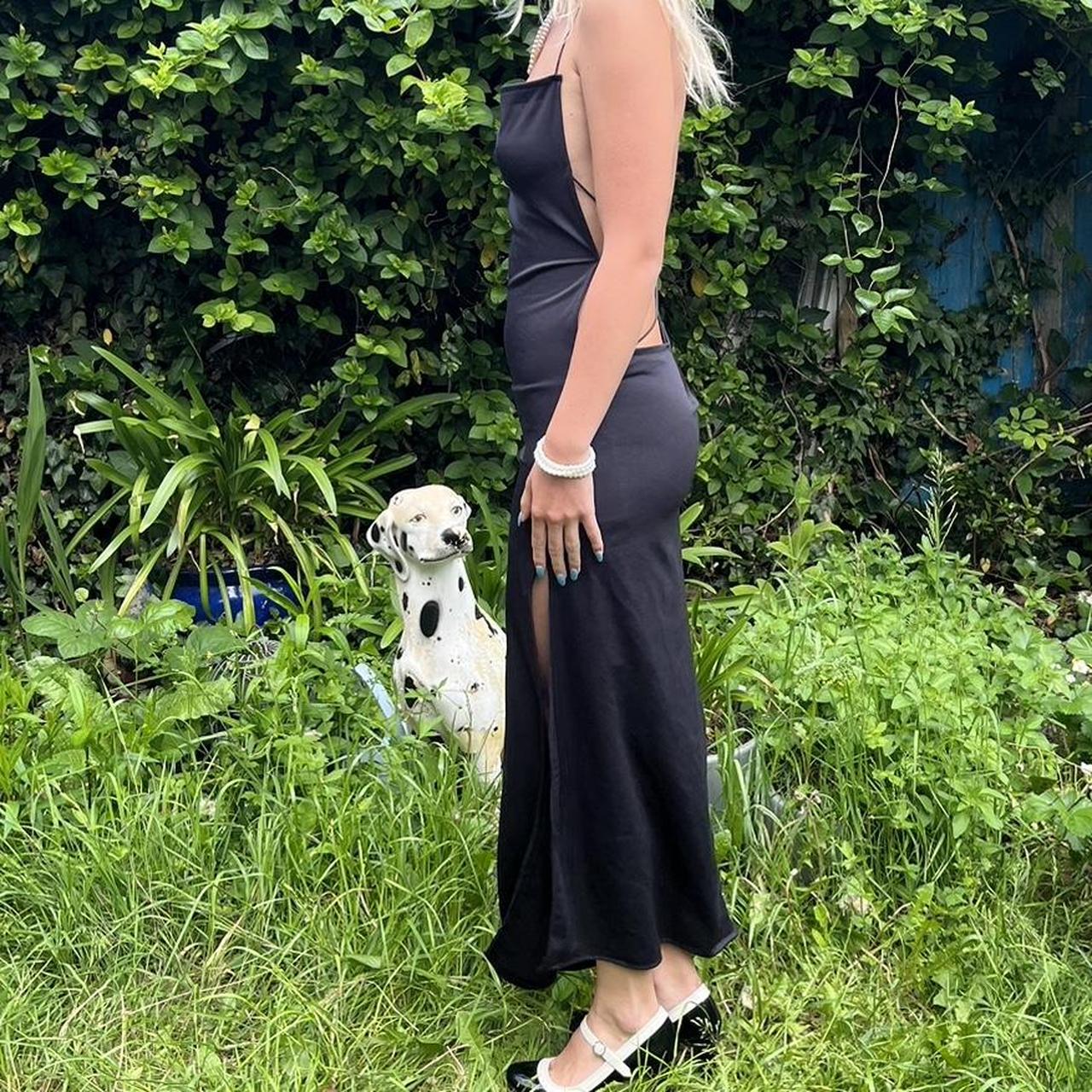 Black backless spider web long maxi dress Prom dress... - Depop