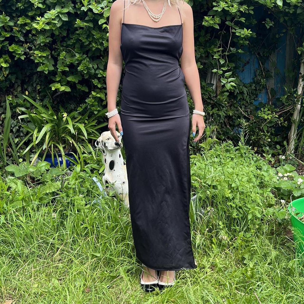 Black backless spider web long maxi dress Prom dress... - Depop