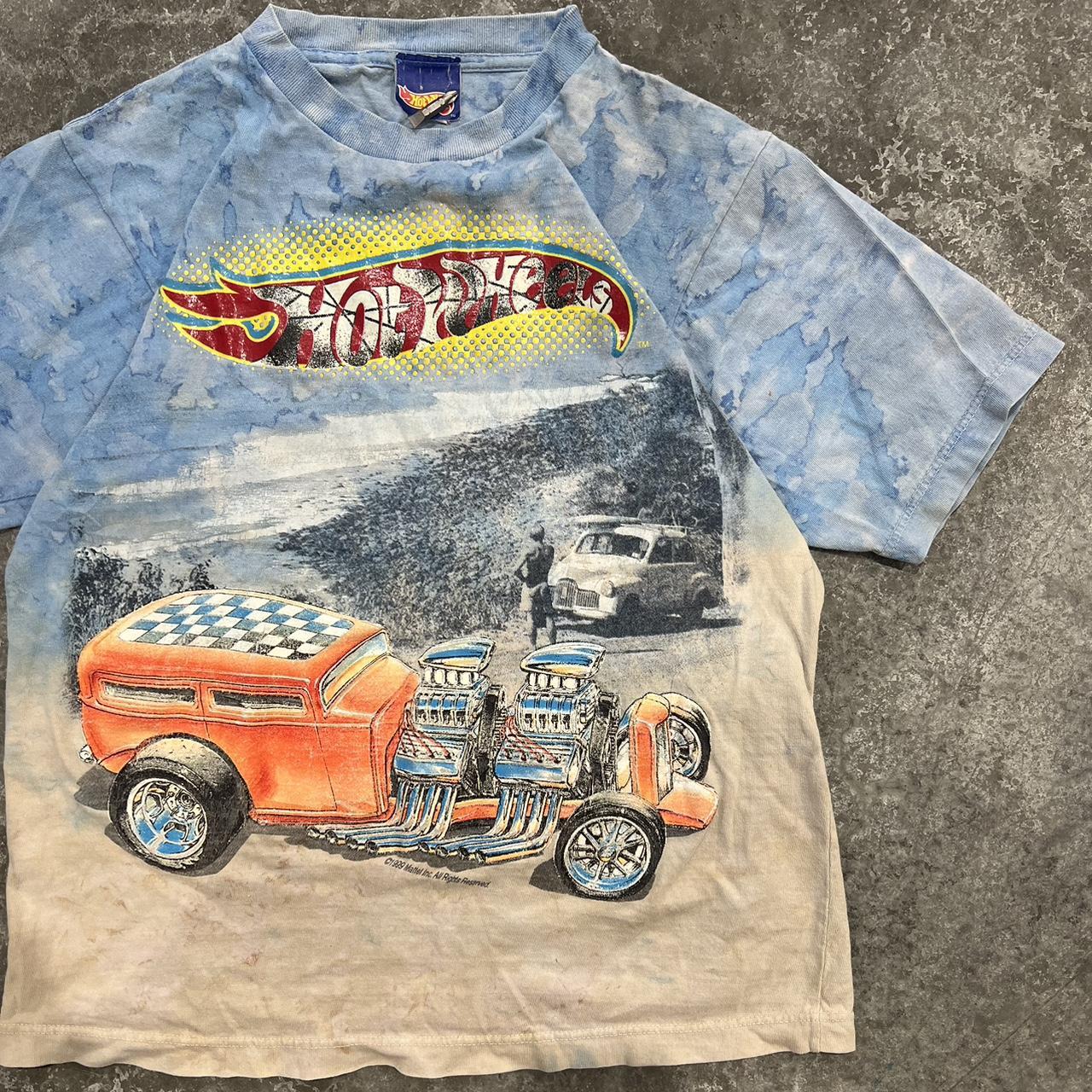 Vintage 1999 Hot Wheels shirt Measurements 18x25 Sz... - Depop