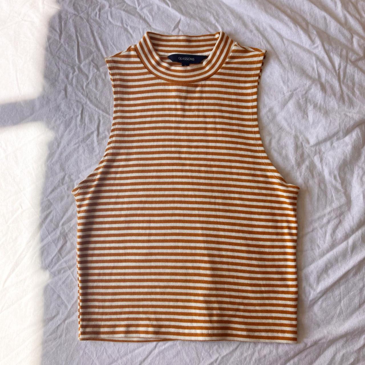 Glassons tank top - Mustard and white striped -... - Depop