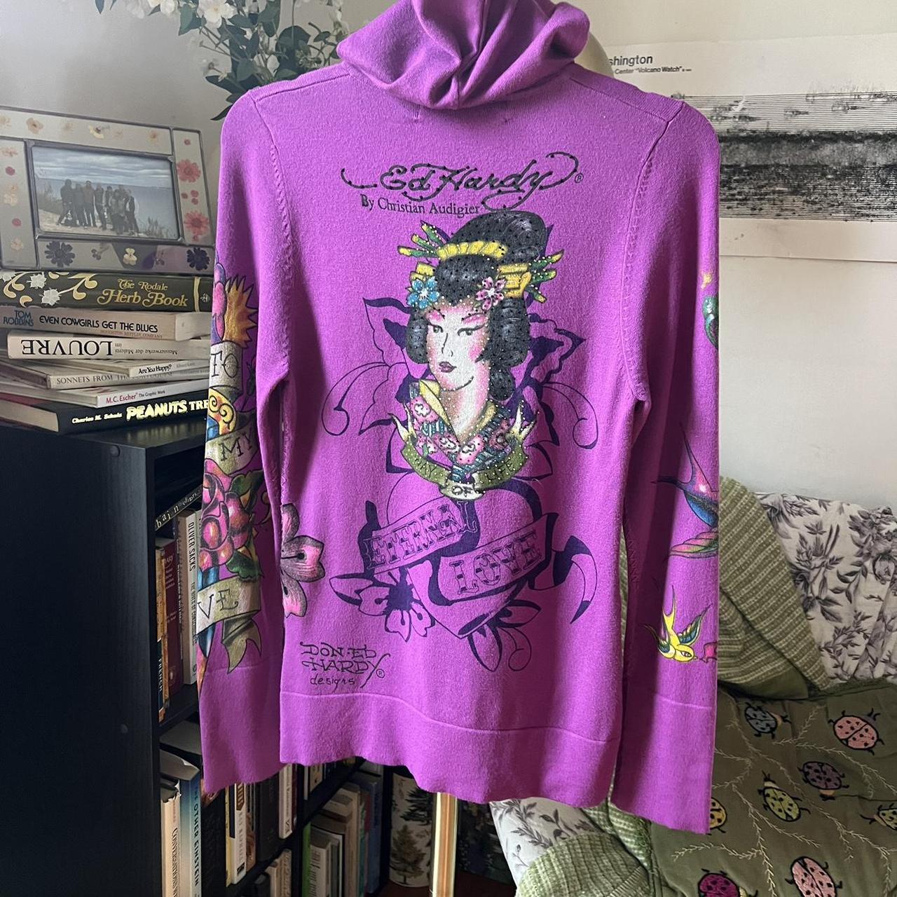 2000s Ed Hardy "Geisha, Eternal Love & Dagger"... - Depop