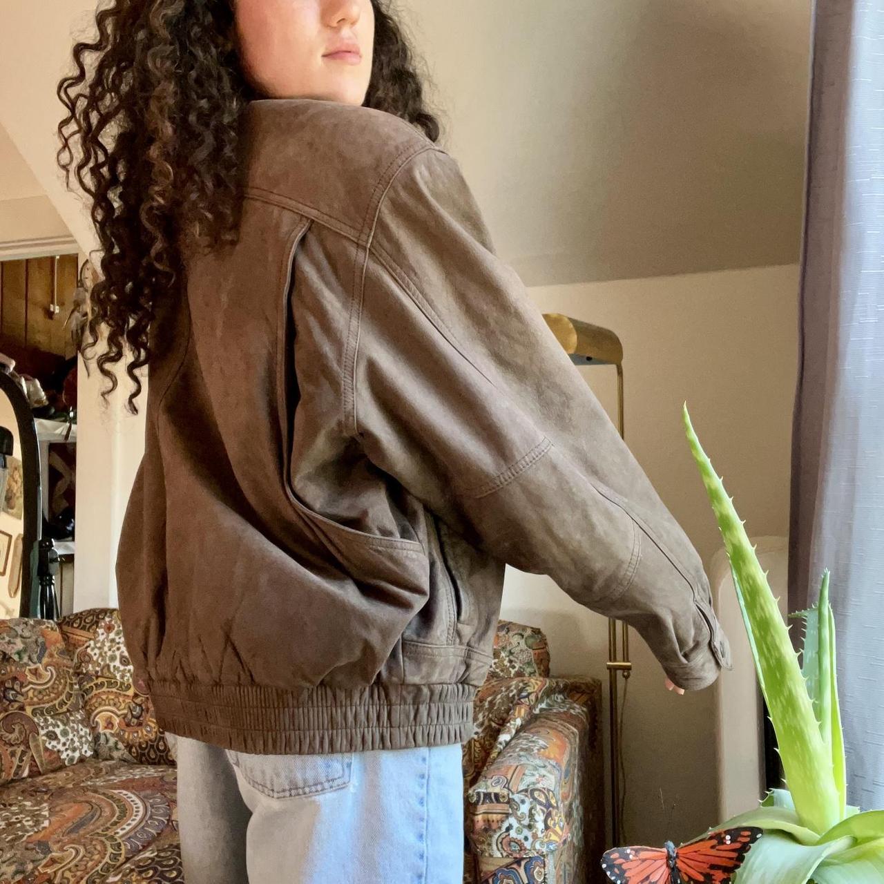 Vintage 90s Structure leather bomber jacket 🧸... - Depop