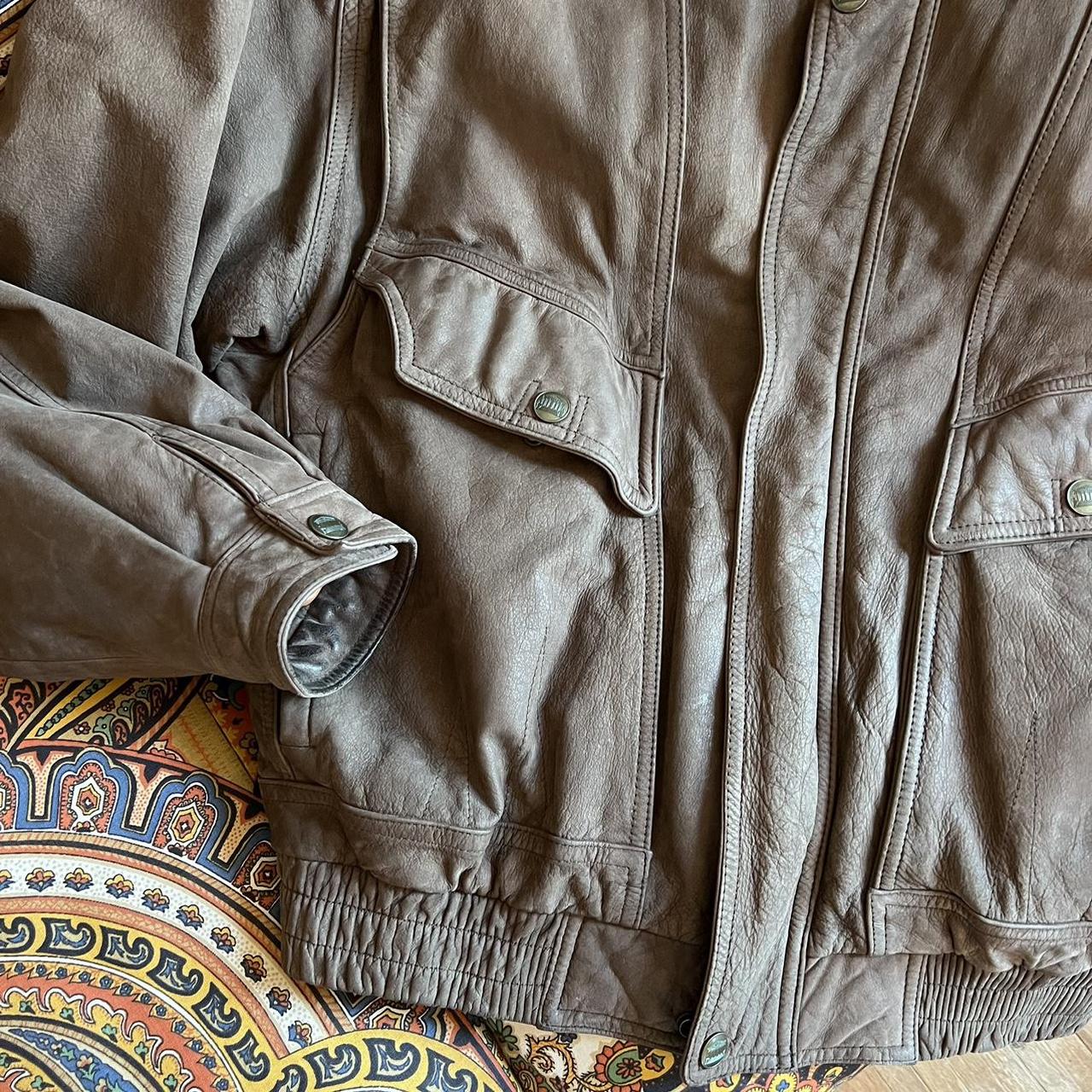 Vintage 90s Structure leather bomber jacket 🧸... - Depop