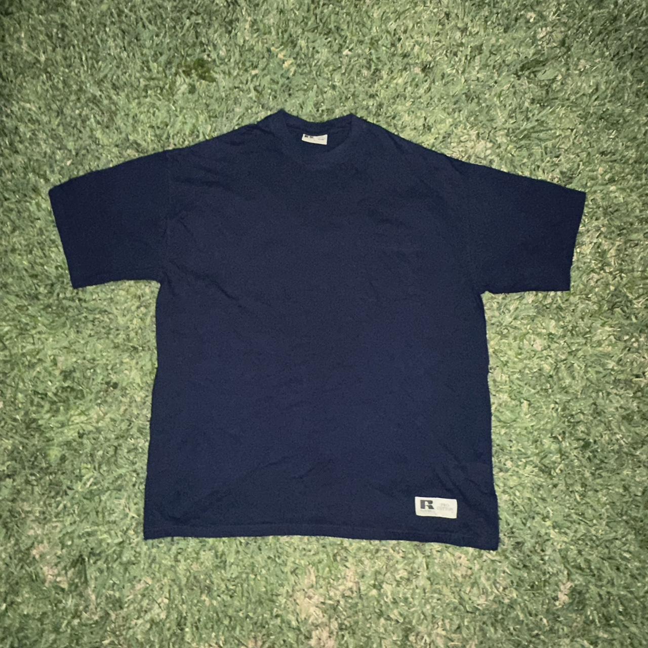 Vintage Russell Athletic Navy Pocket... - Depop
