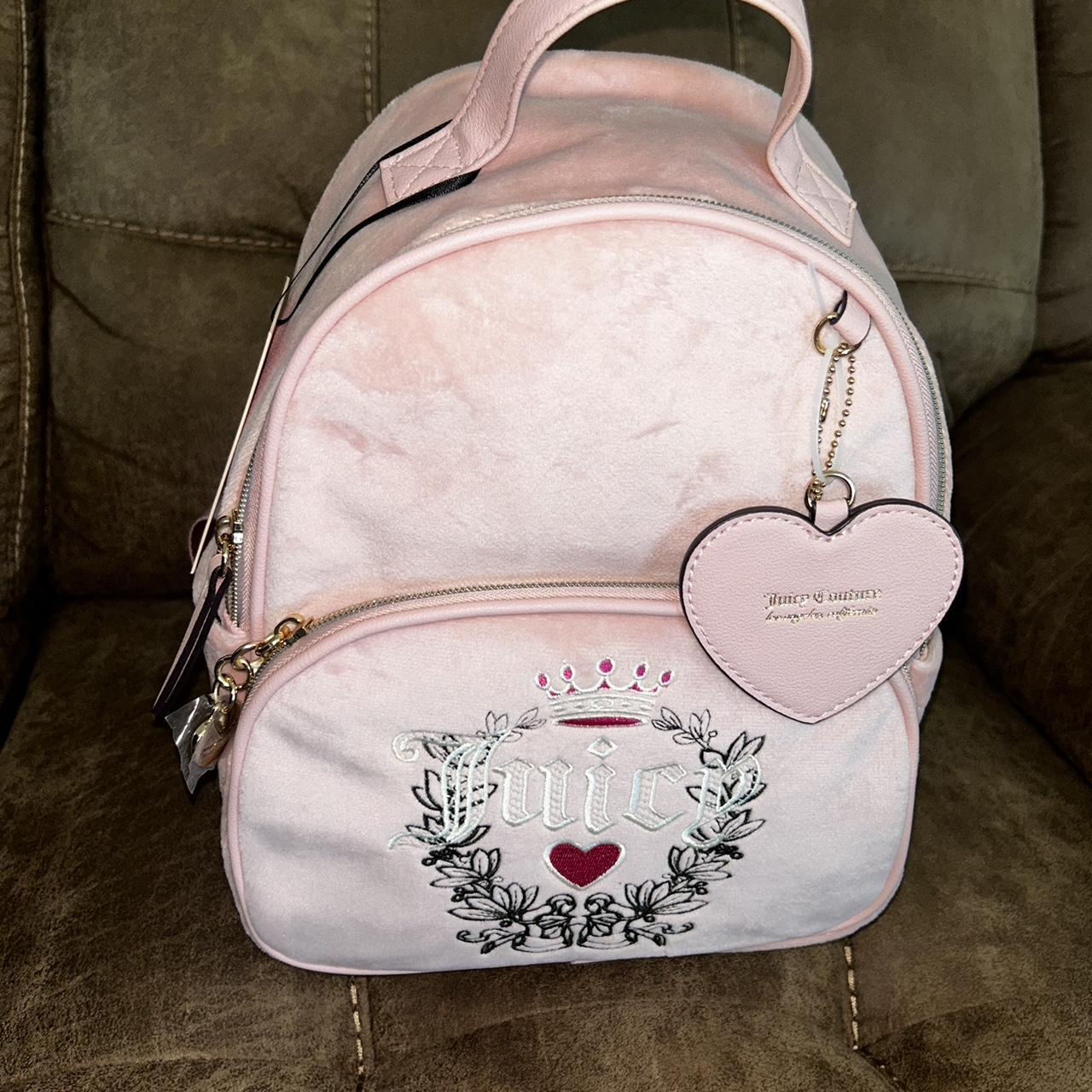 Juicy Couture Backpack Heritage collection Pink Velour - Depop