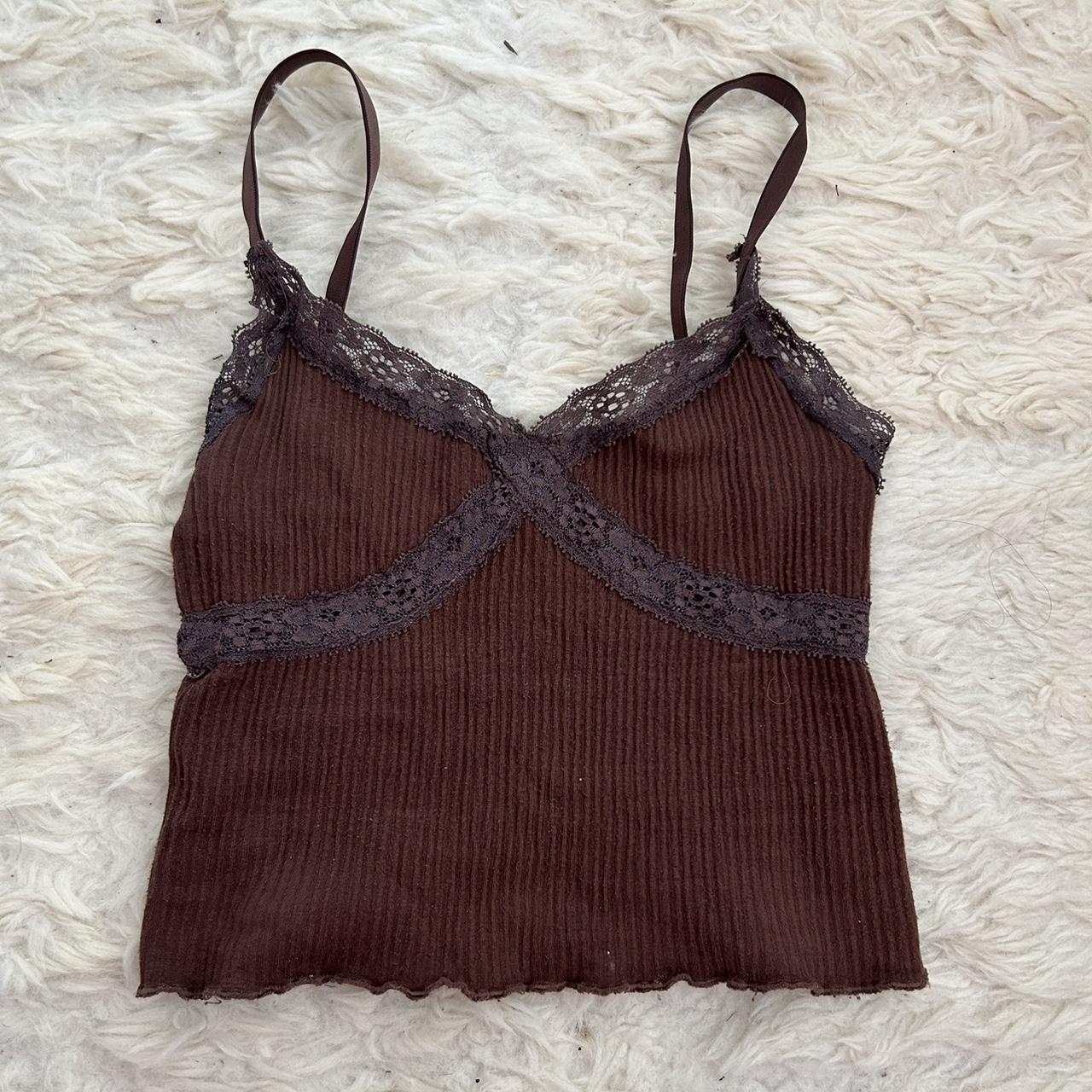 Gorgeous brown urban outfitters lace cami urban... - Depop