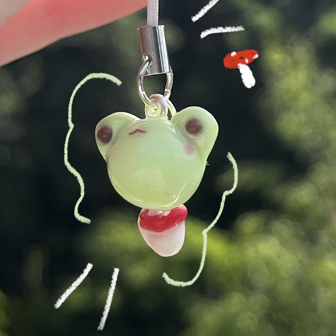 Froggy and mushroom phone charm 💚🍄🌱 Handmade polymer... - Depop