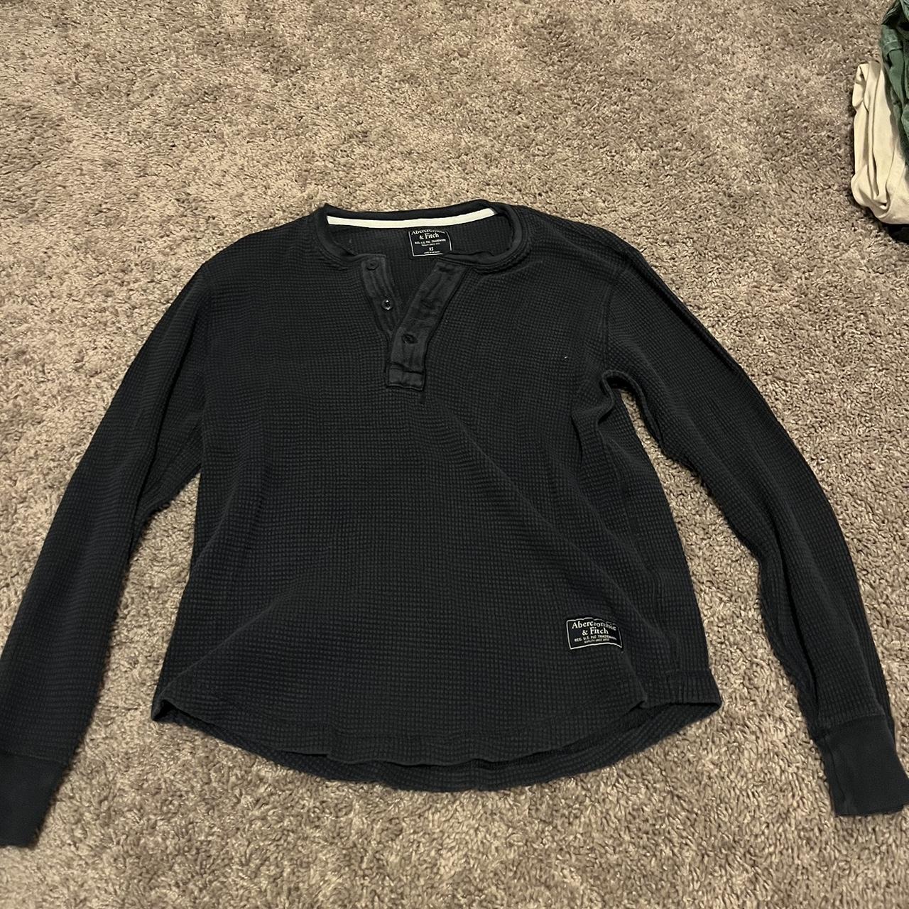 Navy Henley top from Abercrombie and Fitch! In good... - Depop
