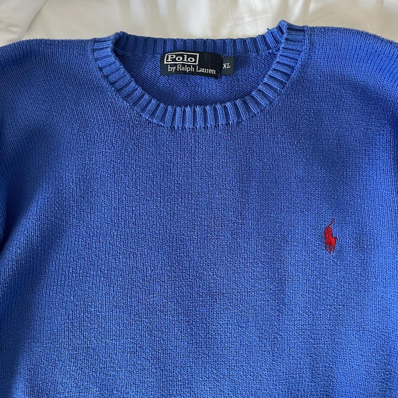 Ralph Lauren jumper Blue crew neck Size XL Seen on... - Depop