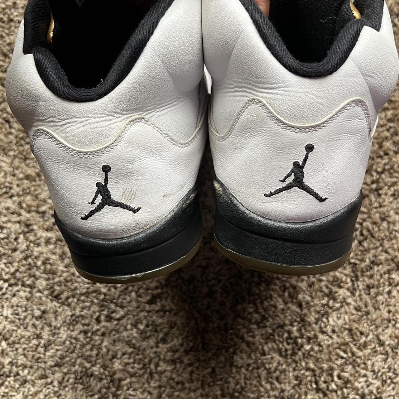 Jordan Men's White and Gold Trainers | Depop