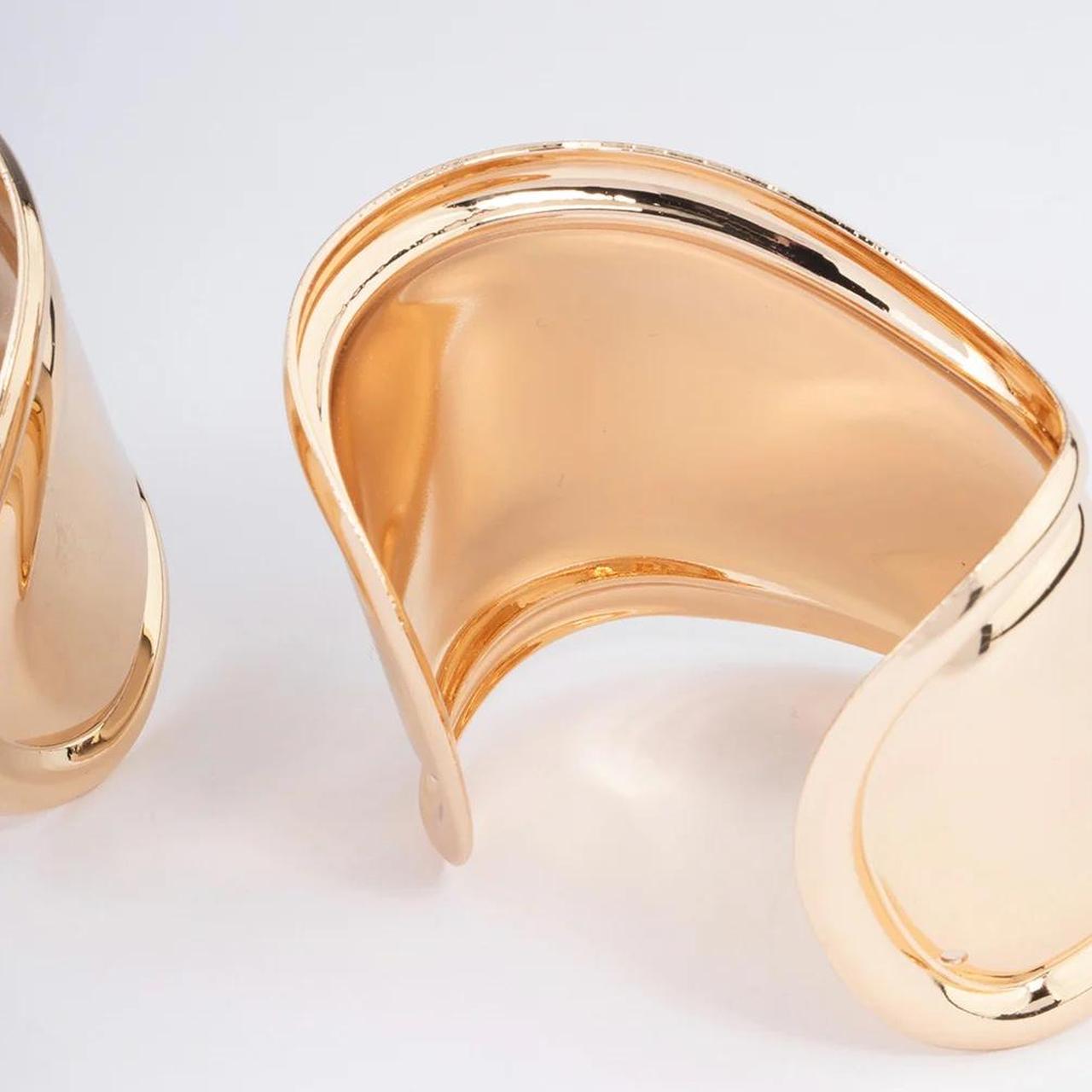 GOLD STATEMENT BANGLE CUFF PACK 2 matching... - Depop