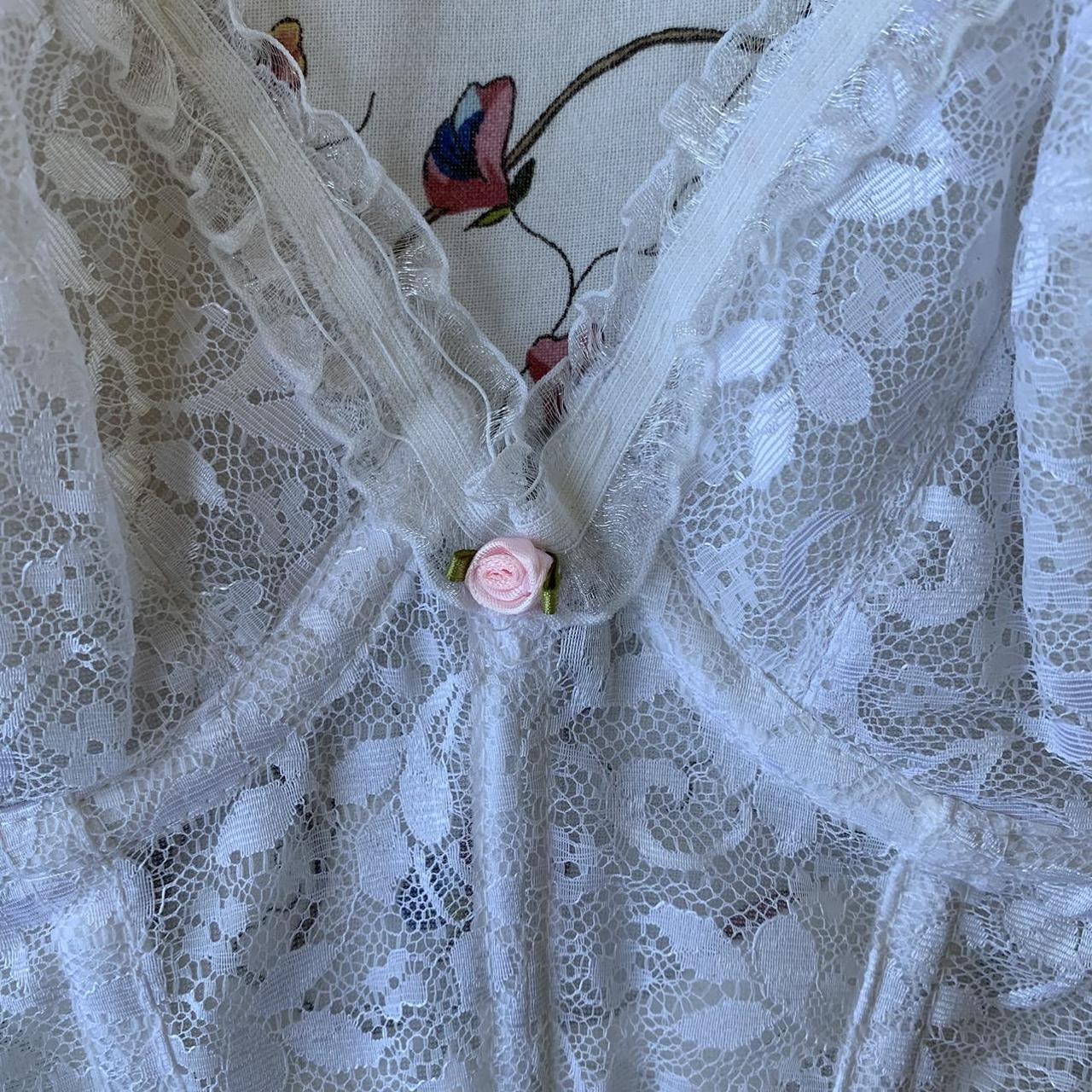 Anthropologie Women's White and Pink Bra | Depop