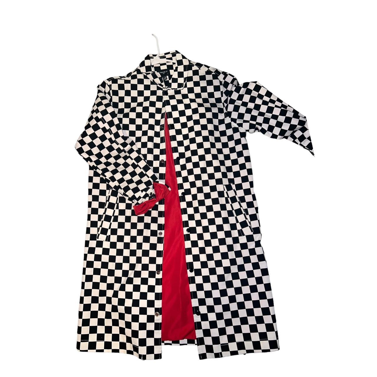 Trench checkerboard jacket - Depop