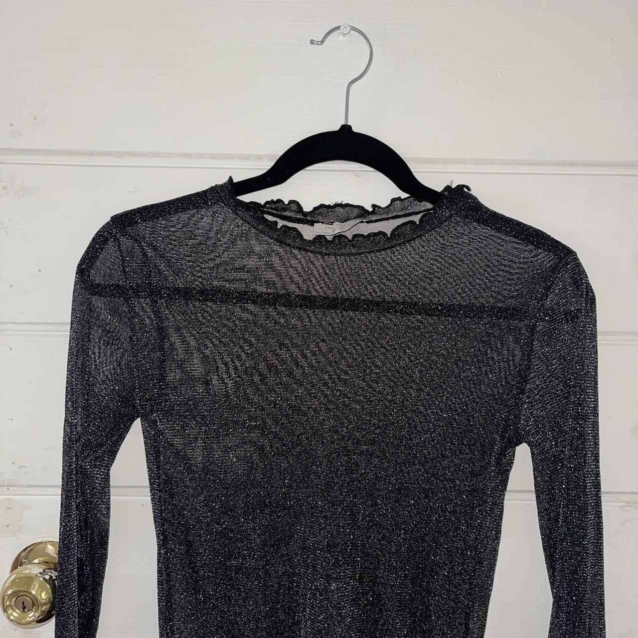 Zara sparkly mesh top - Depop