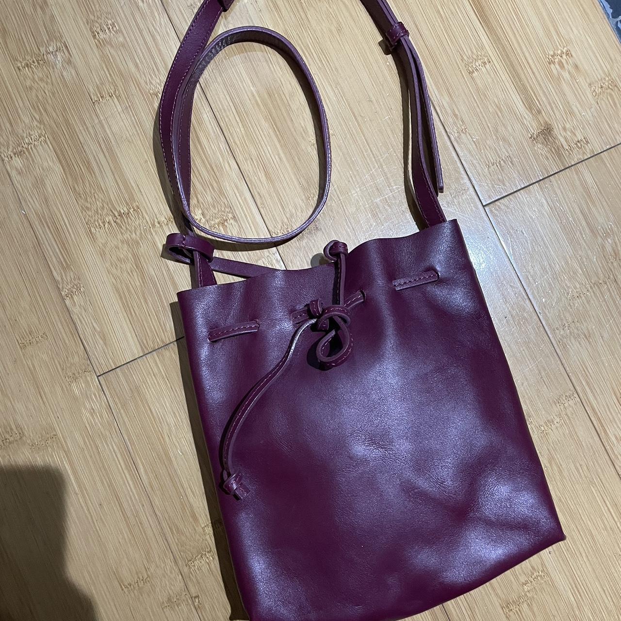 French Connection Sauda Leather Bucket Bag Purse... - Depop