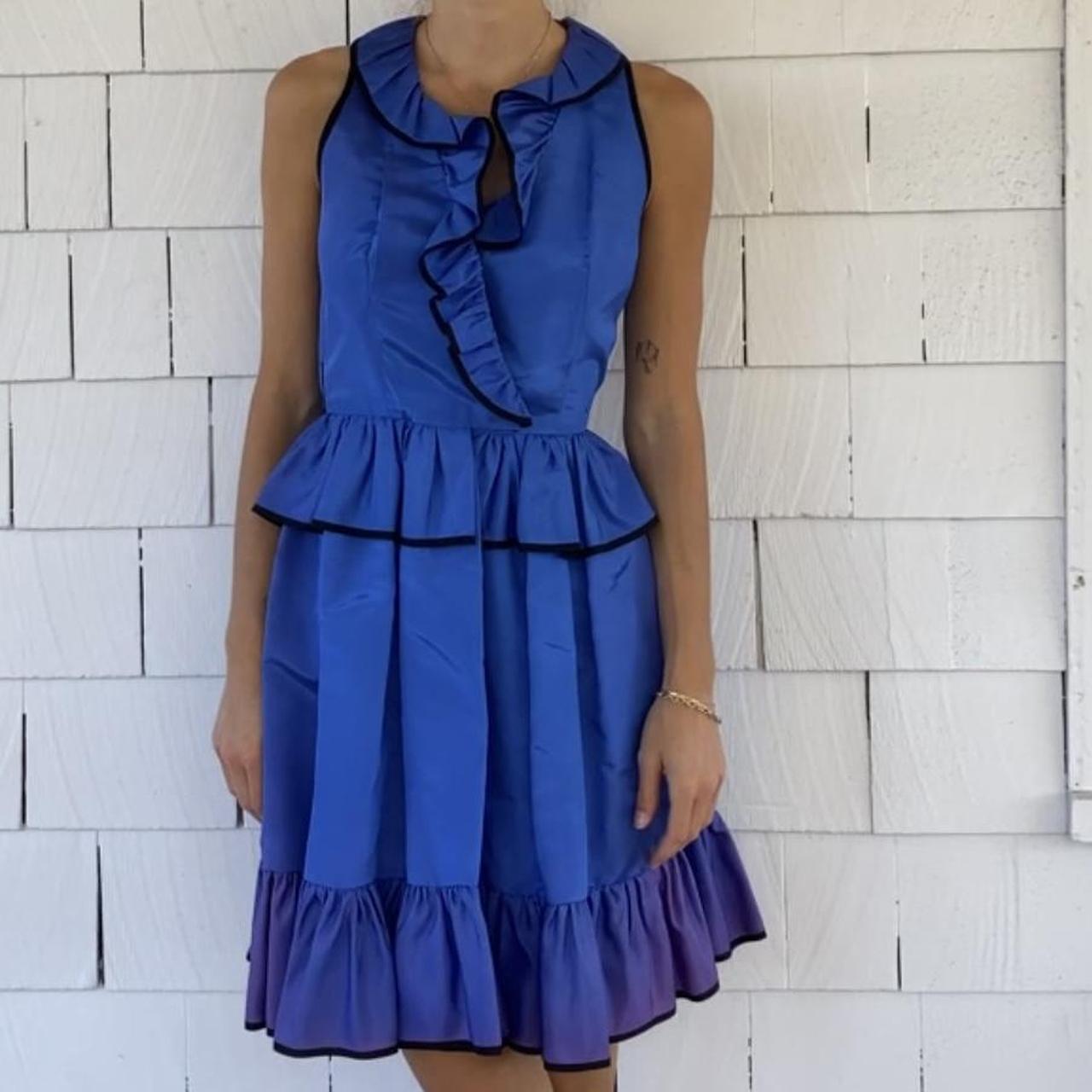 vintage 60s blue formal dress Gorgeous blue ruffle... - Depop