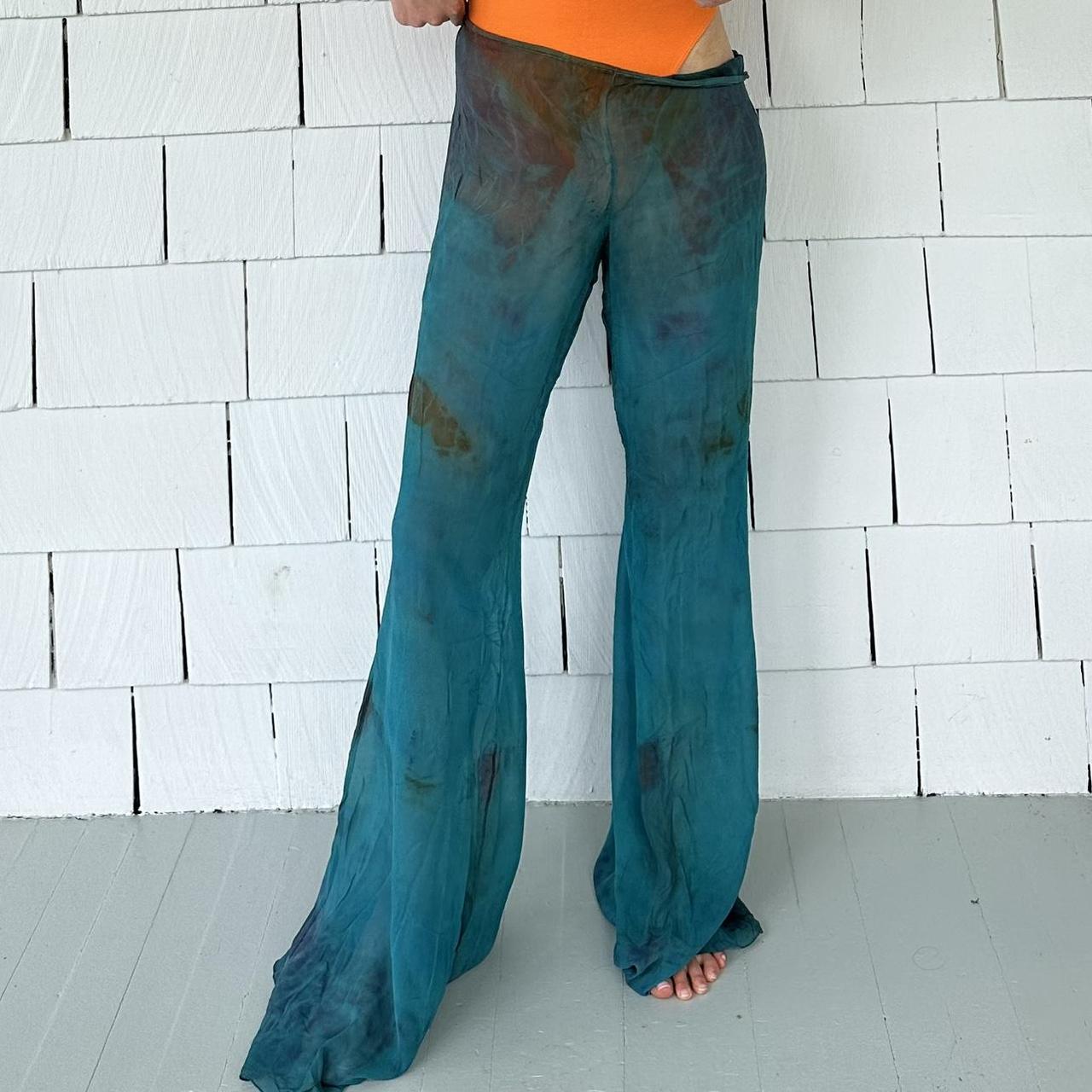 2000s flowy blue pants The best beach pant. Perfect... - Depop