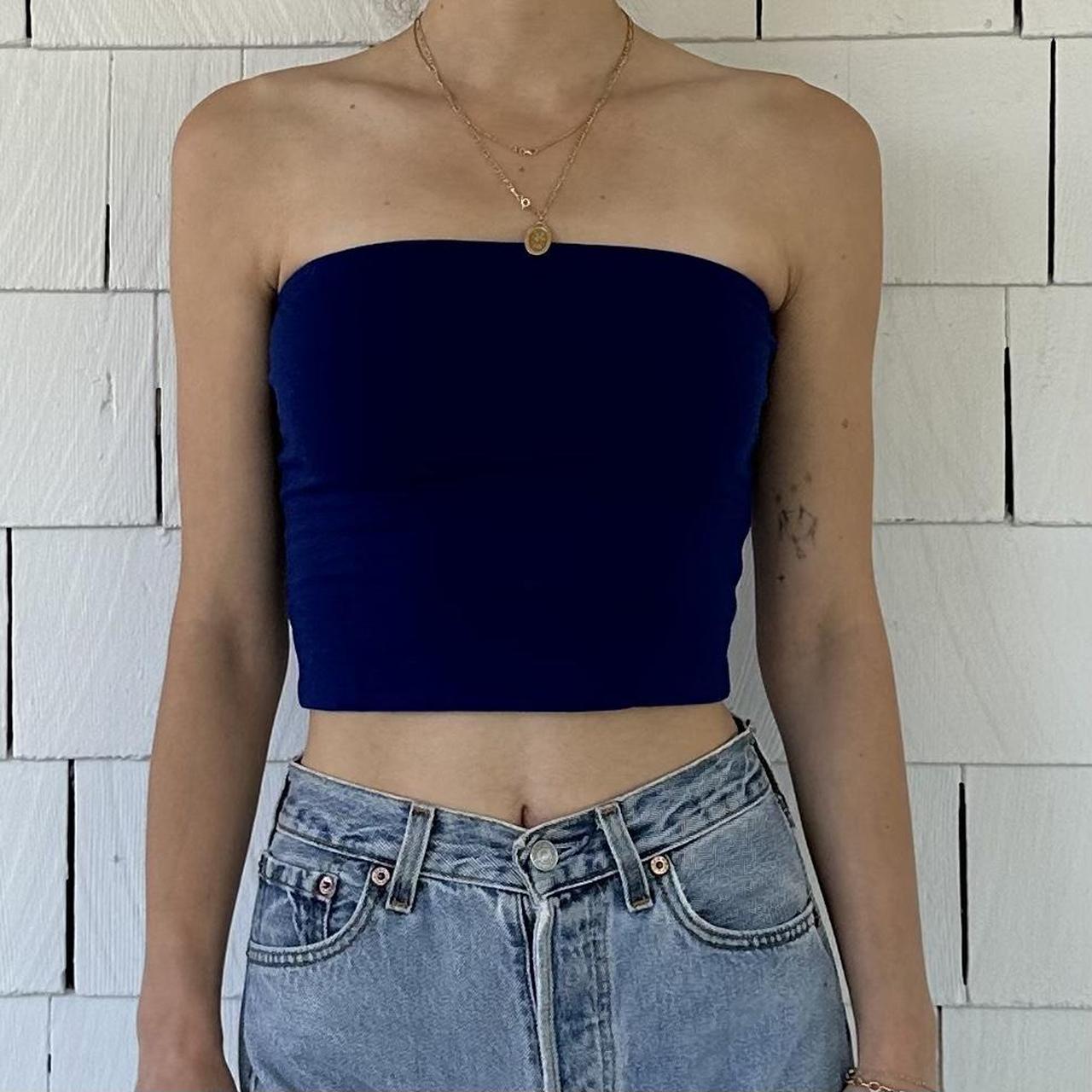 Bright blue tube top Perfect basic for summer.... - Depop