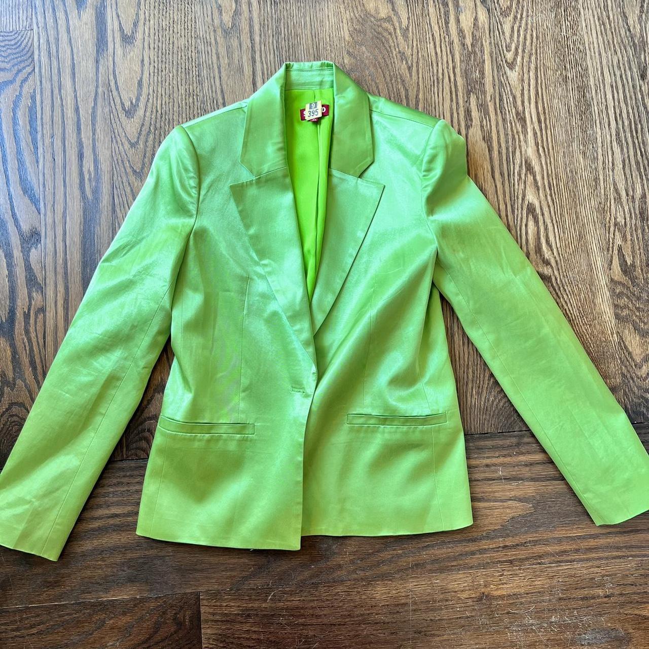 STAUD green blazer. So fun!! Worn and dry cleaned... - Depop