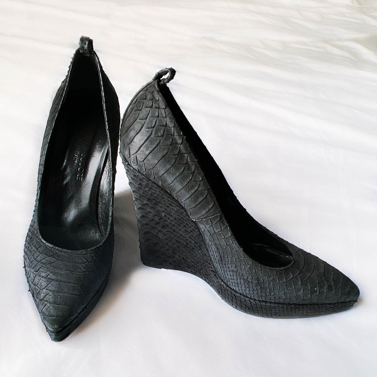 SCANLAN THEODORE scaled wedge leather heels. Size IT... - Depop