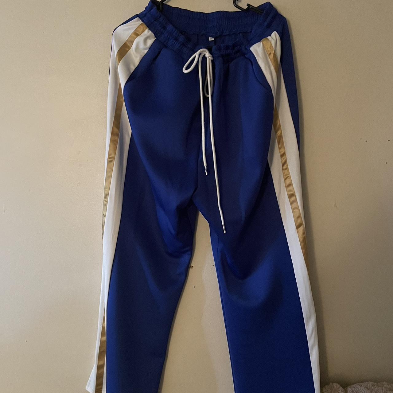 Shein Curve + Plus Women's Gold and Blue Joggers-tracksuits | Depop