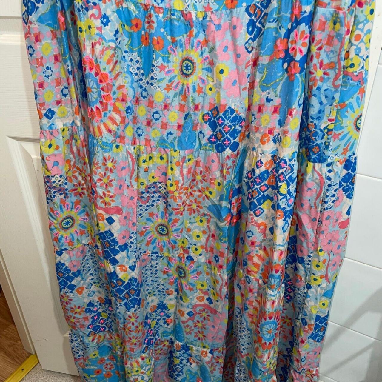 Monsoon Womens Xl Floral Pattern Sleeveless Full... - Depop