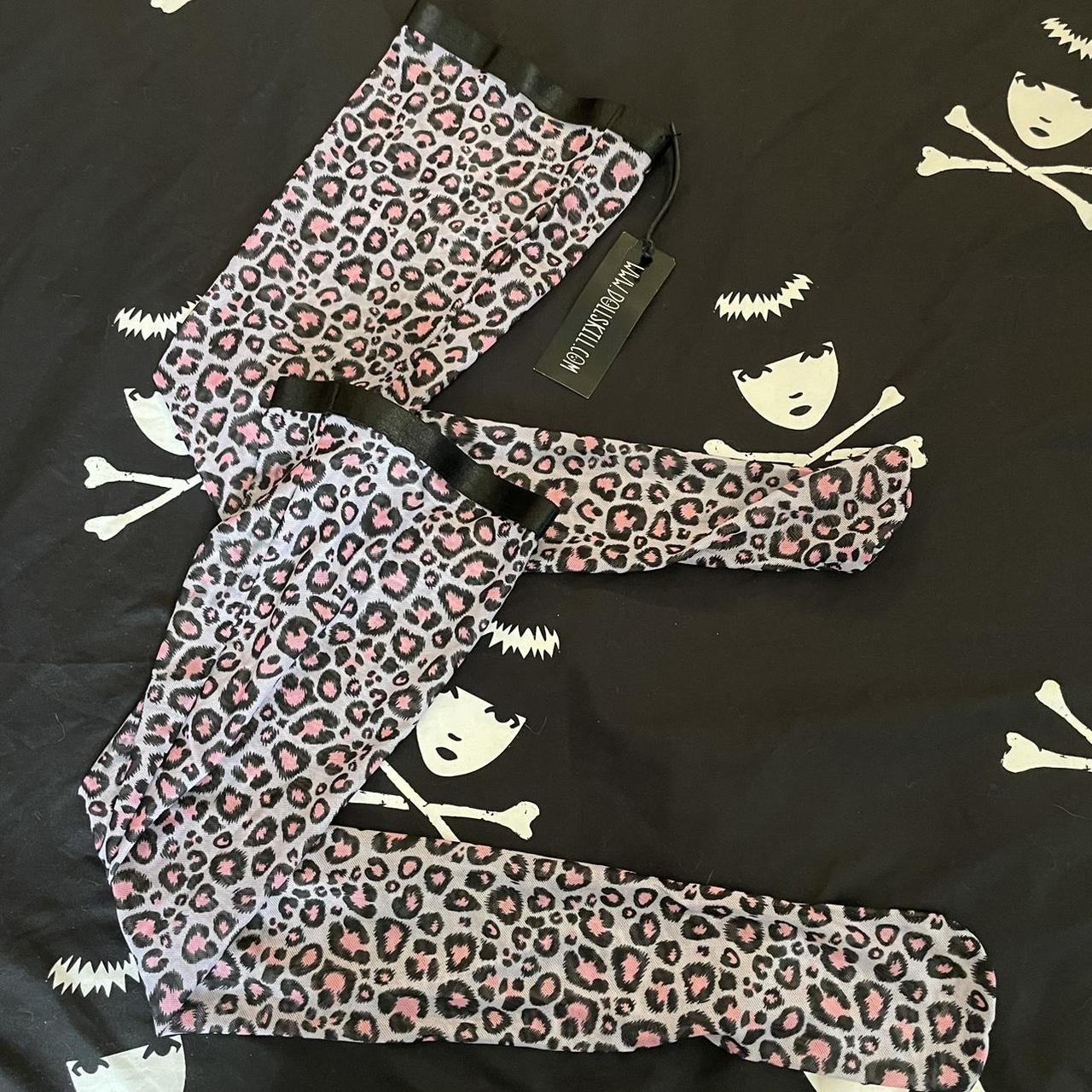 Scene/emo cheetah thigh highs from dolls kill NWT... - Depop