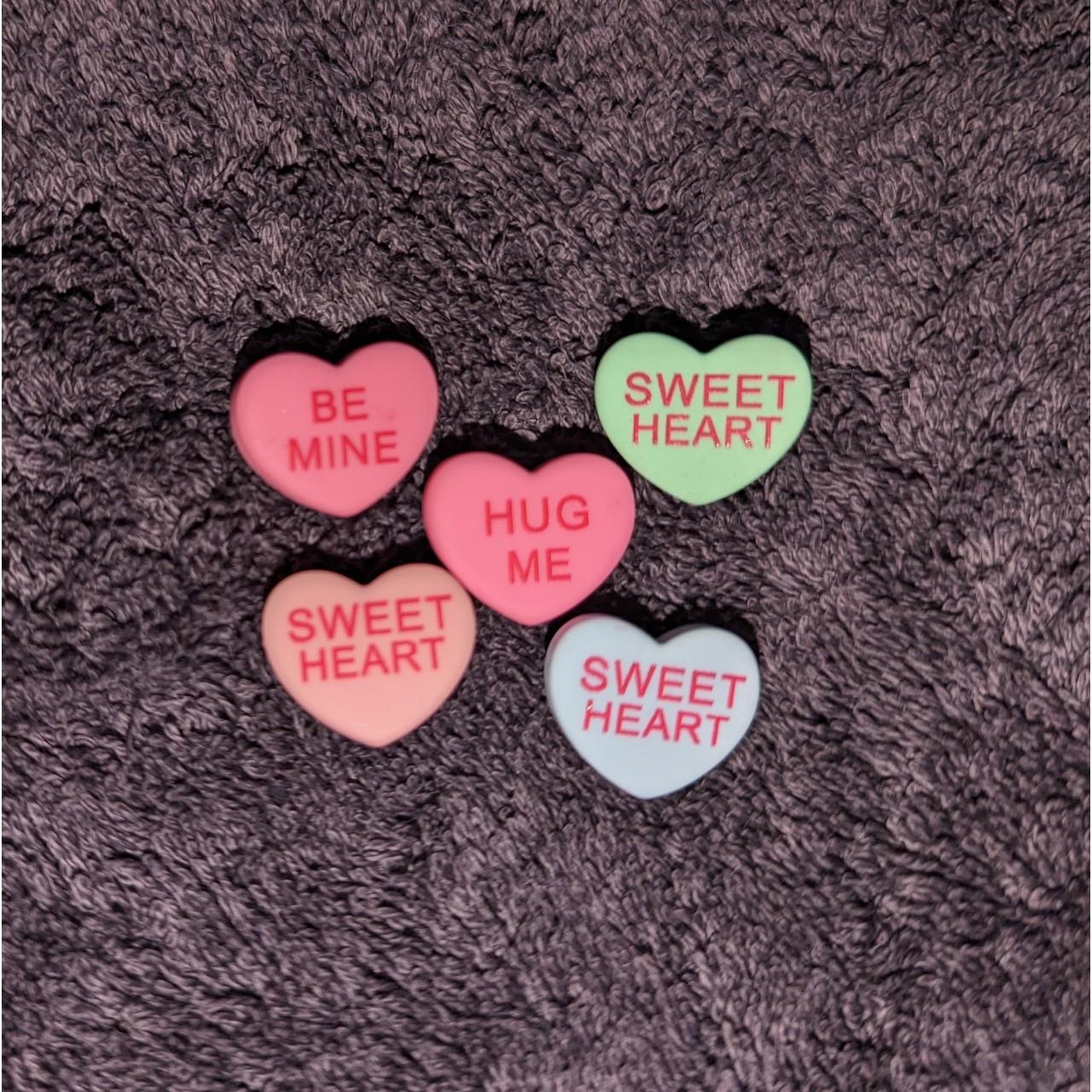 5x conversation love hearts jibbitz / croc shoe... - Depop