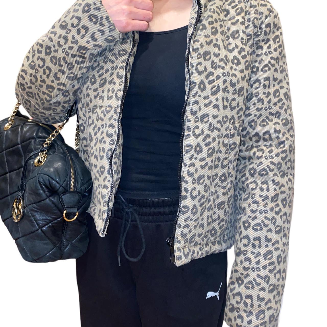 Cheetah leopard print cropped jacket Super cute... - Depop