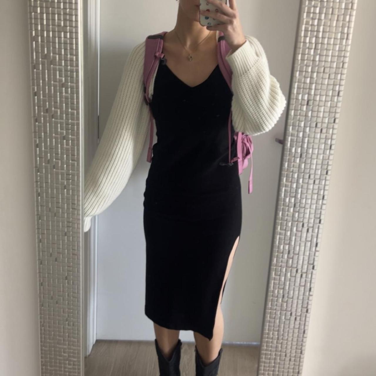 Fabletics ribbed midi dress with thigh slit. So... - Depop