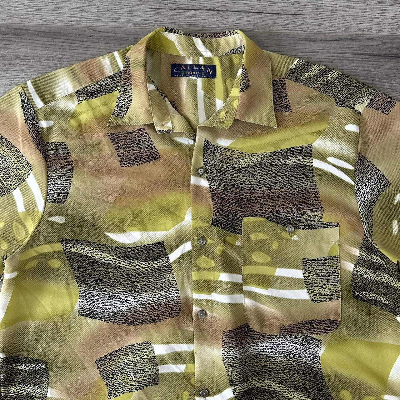 Name: 90s Callan Crazy Pattern Shirt Size: Fits... - Depop