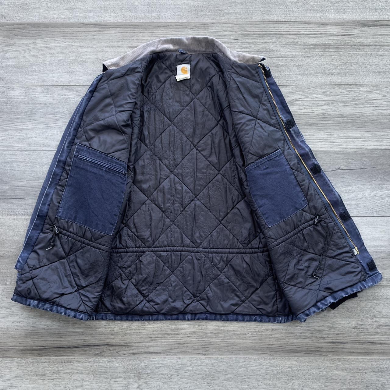 Name: Carhartt Navy Zip Up Jacket Size: Tagged 44... - Depop