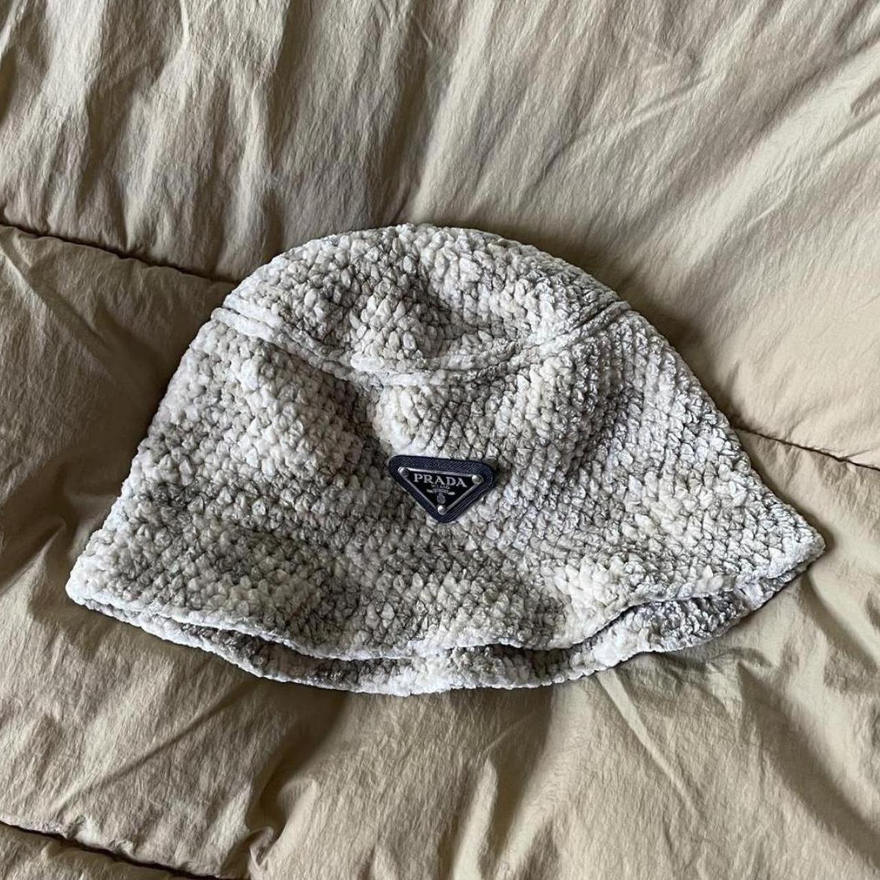 Custom knitted Prada bucket hat (warm) - Depop