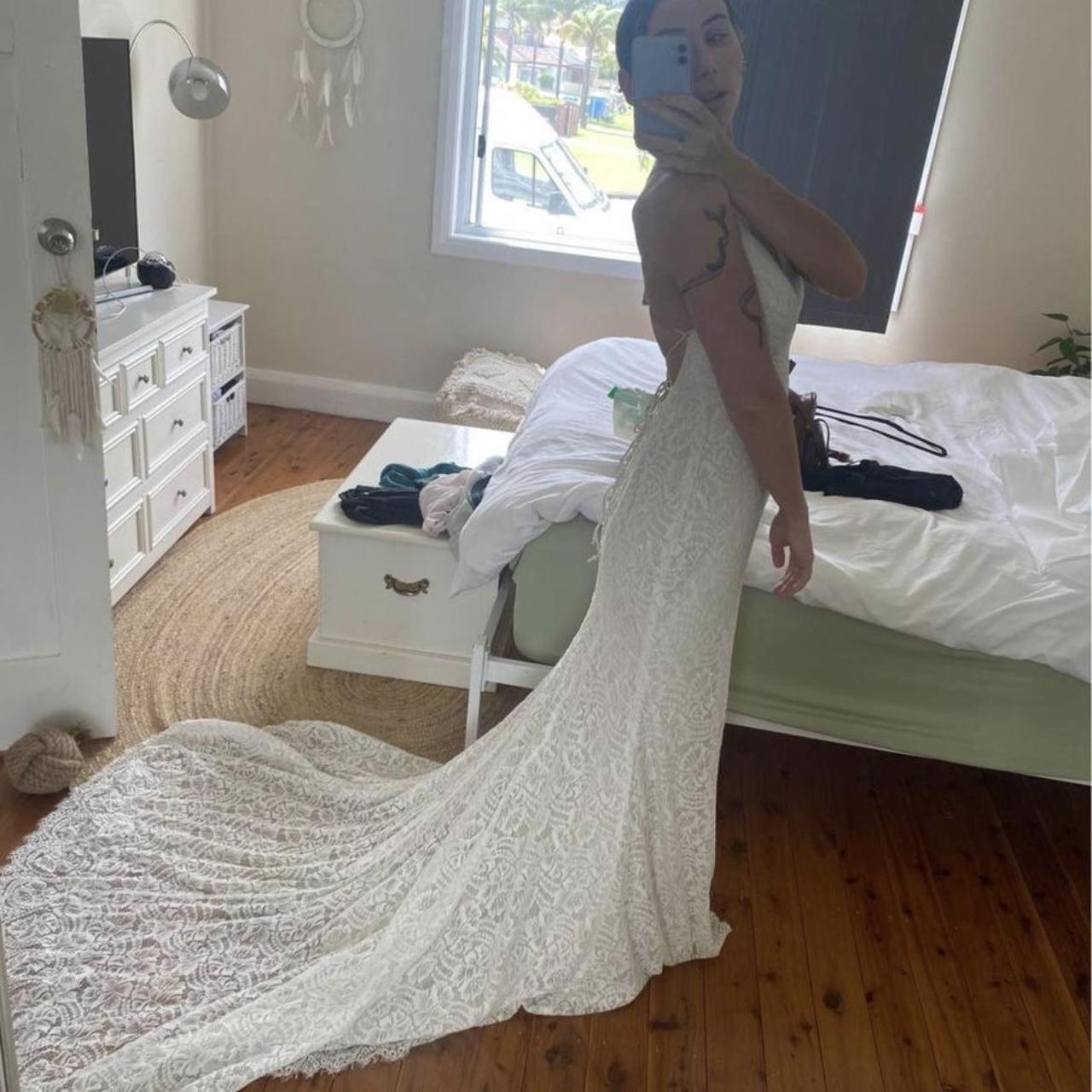 Selena by Wilderly wedding dress size 6 Worn once... - Depop