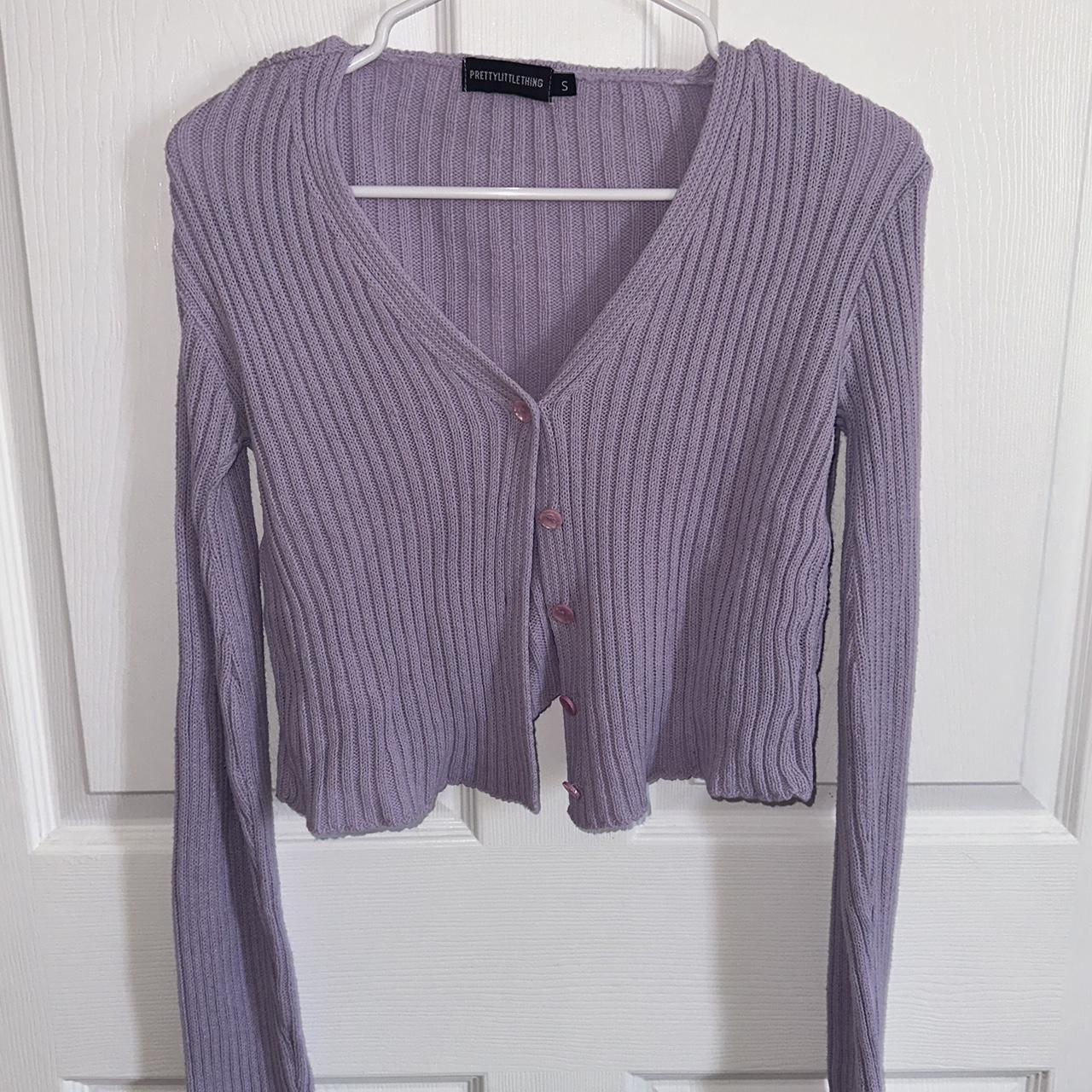 Coquette Lilac Cropped Cardigan #prettylittlething... - Depop