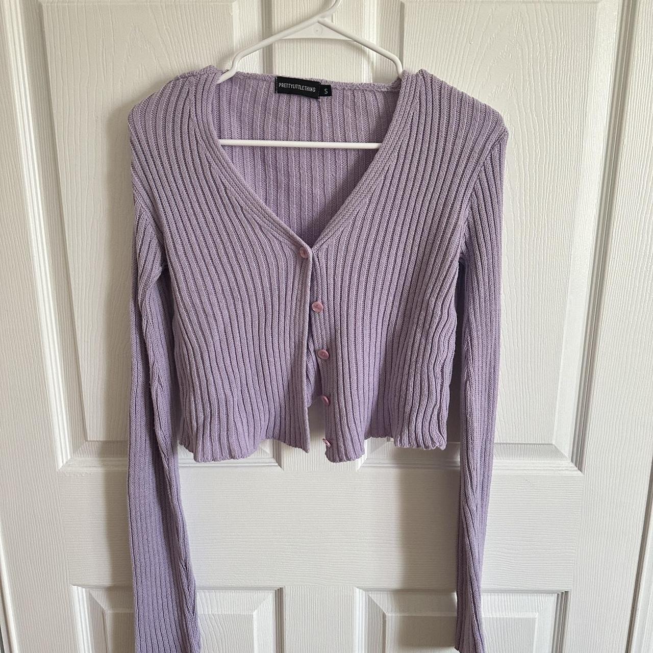 Coquette Lilac Cropped Cardigan #prettylittlething... - Depop