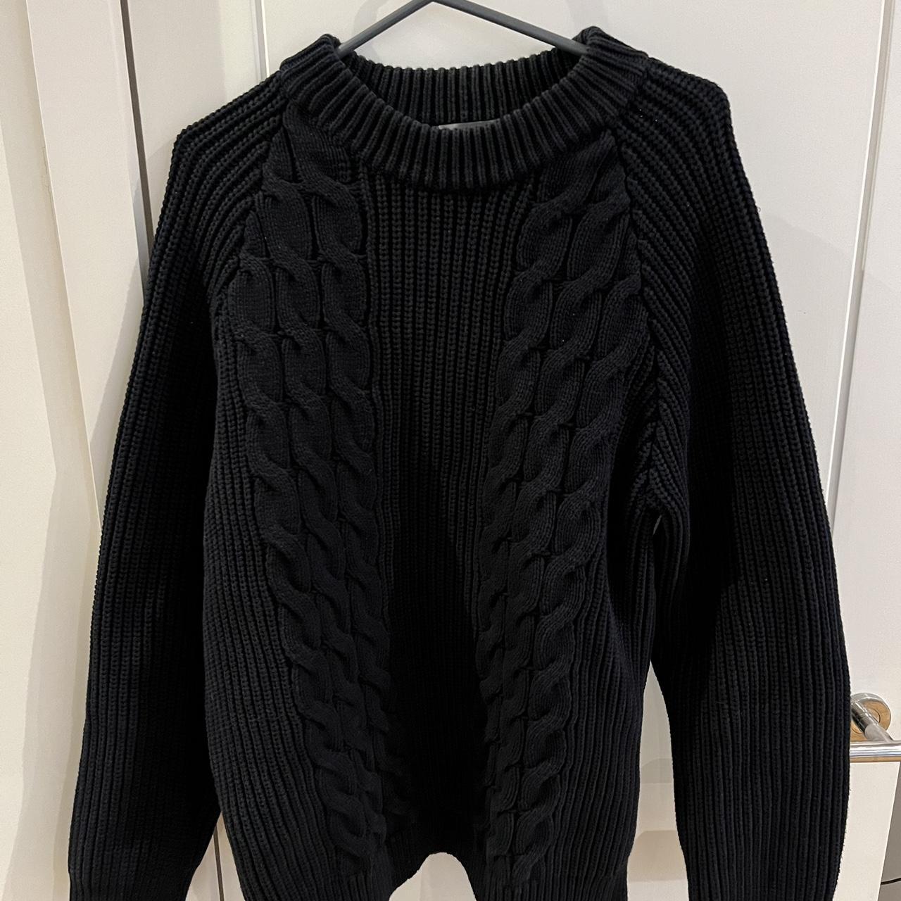 Beautiful blue COS cable knit jumper in XL. Used but... - Depop