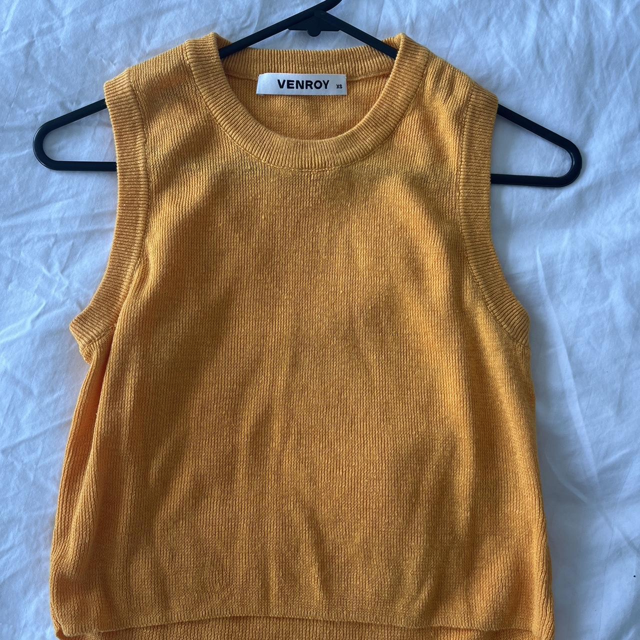 Venroy orange knit tank size xs Never worn tags... - Depop