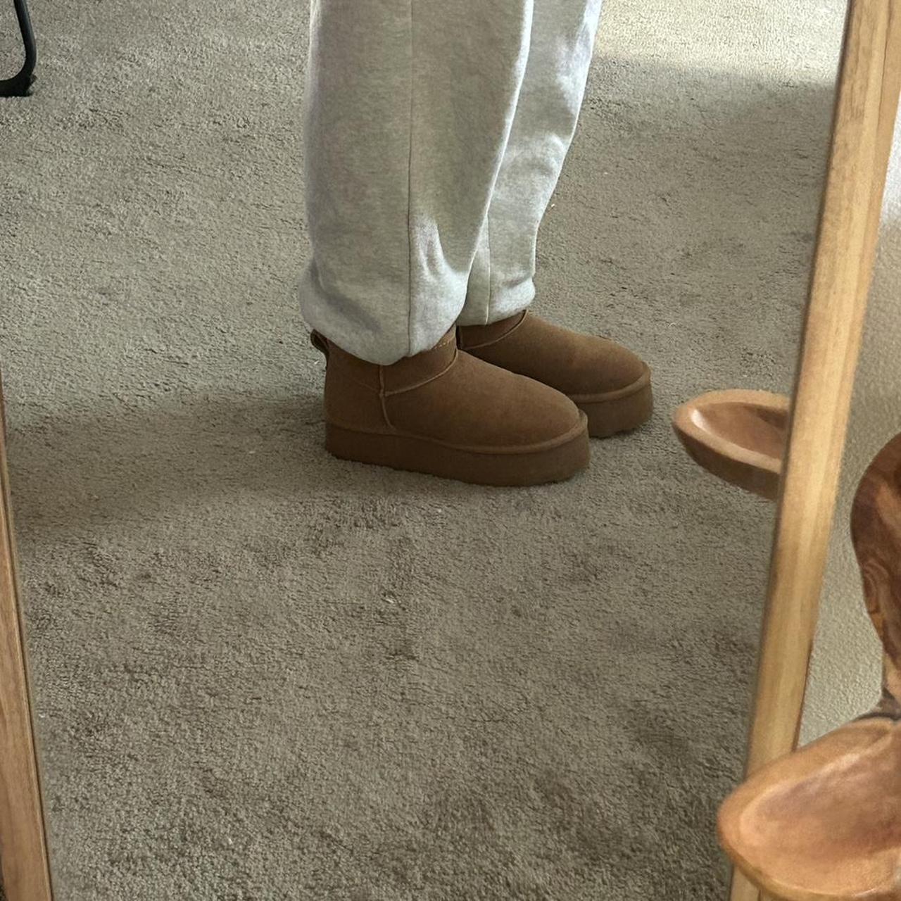 Off brand platform mini uggs 🤍only worn inside... - Depop