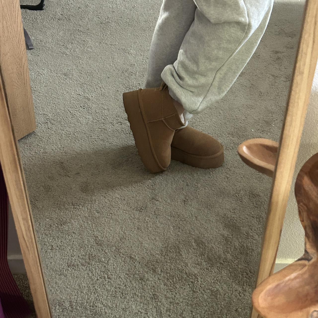 Off brand platform mini uggs 🤍only worn inside... - Depop