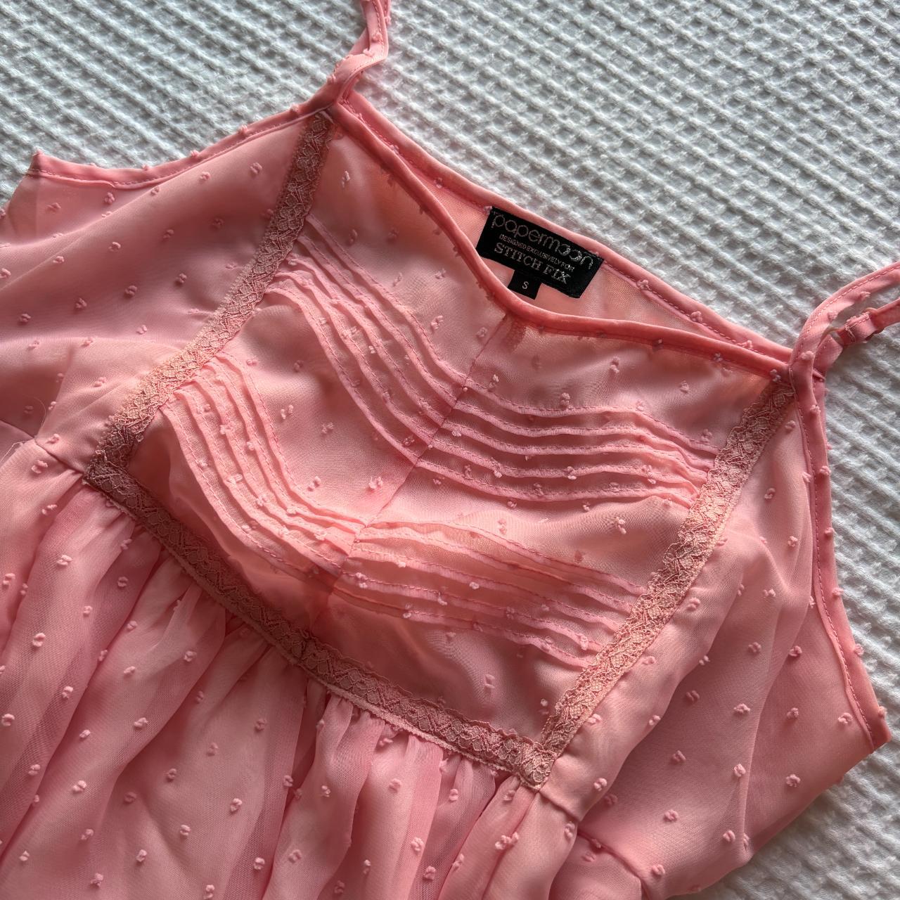 Balletcore dainty pink babydoll tank top Size: S... - Depop