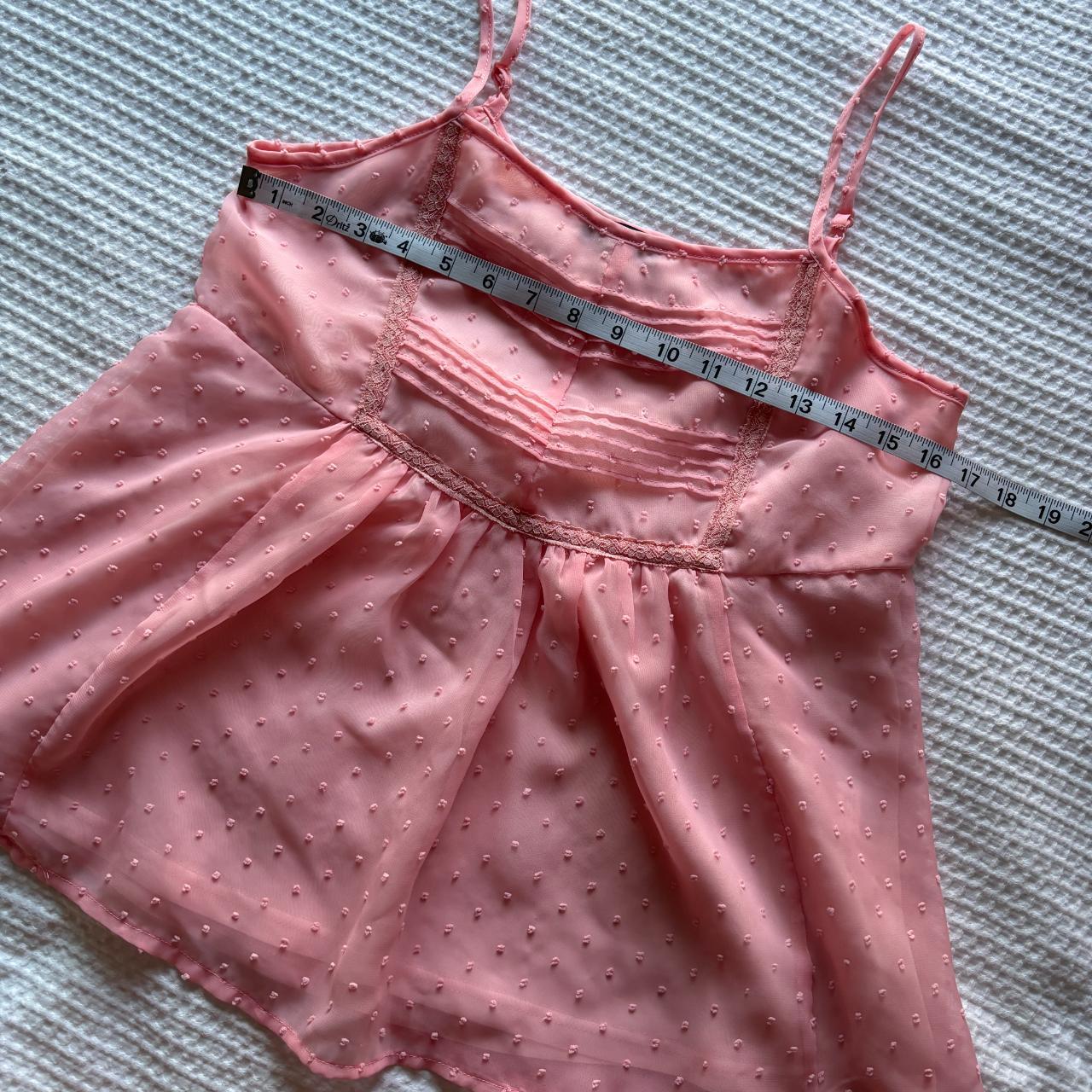 Balletcore dainty pink babydoll tank top Size: S... - Depop