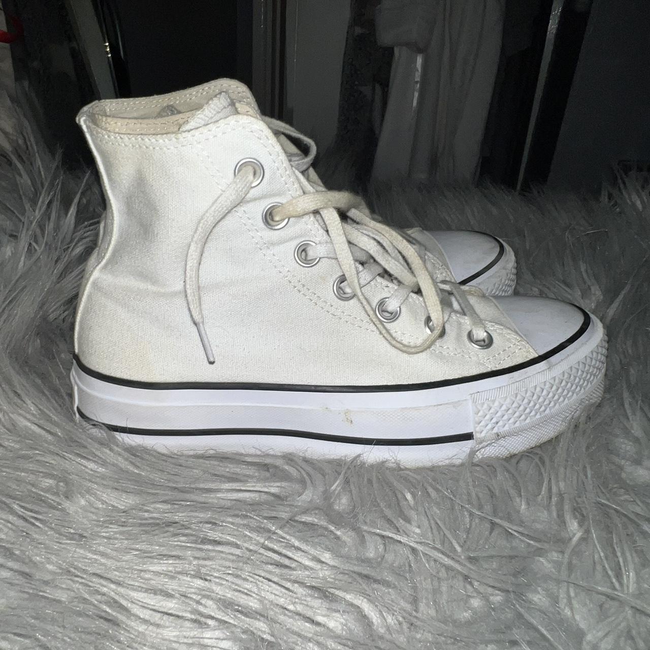 Platform white converse Still is amazing condition... - Depop