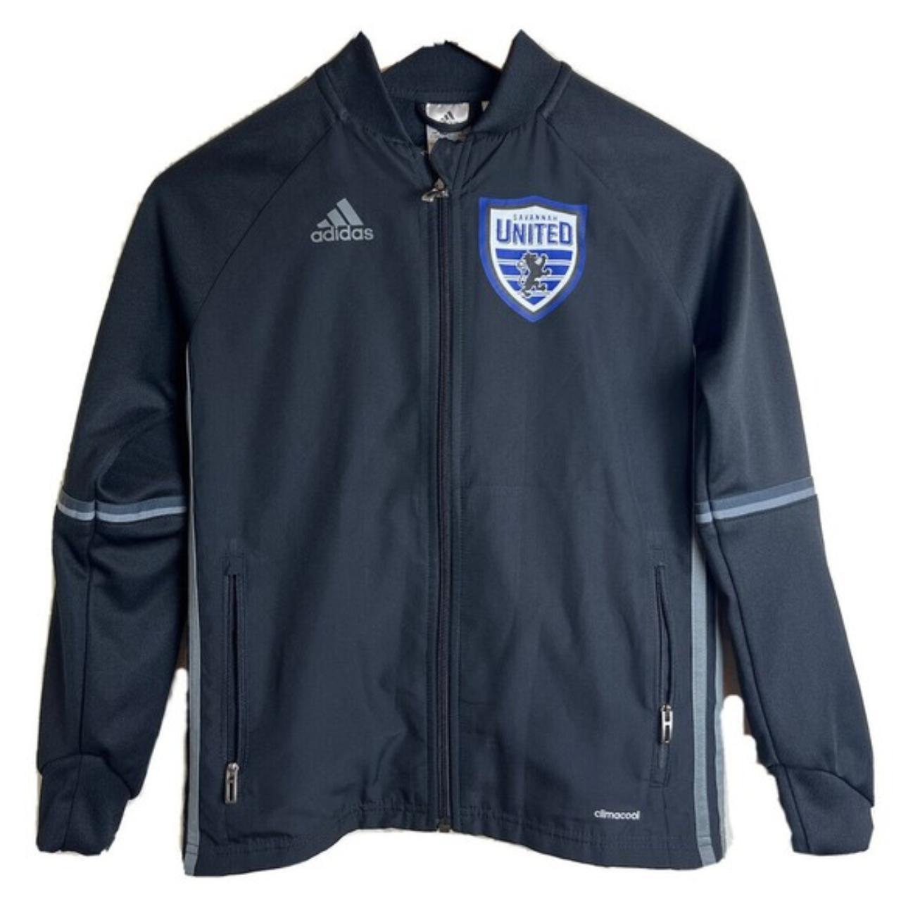 Adidas Black and Blue Jacket | Depop