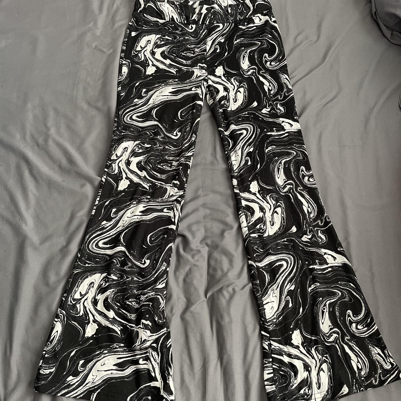 Stretchy marble print pants fixed waist to be lowkey... - Depop