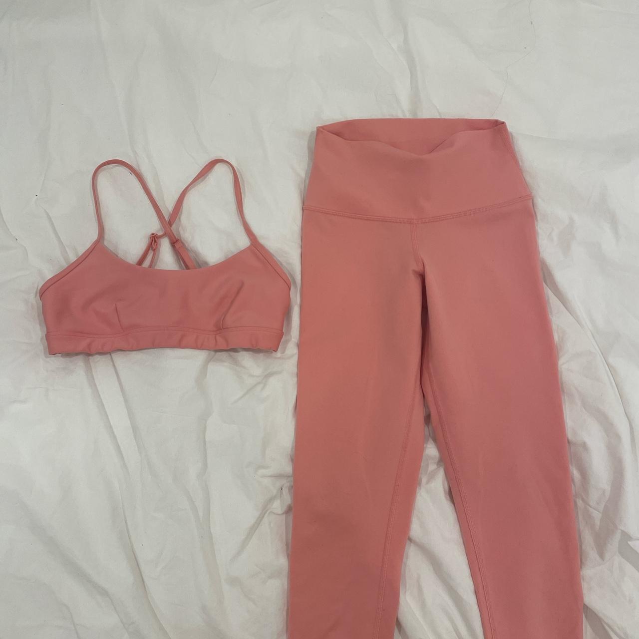 Alo pink set XS top XXS leggings - Depop
