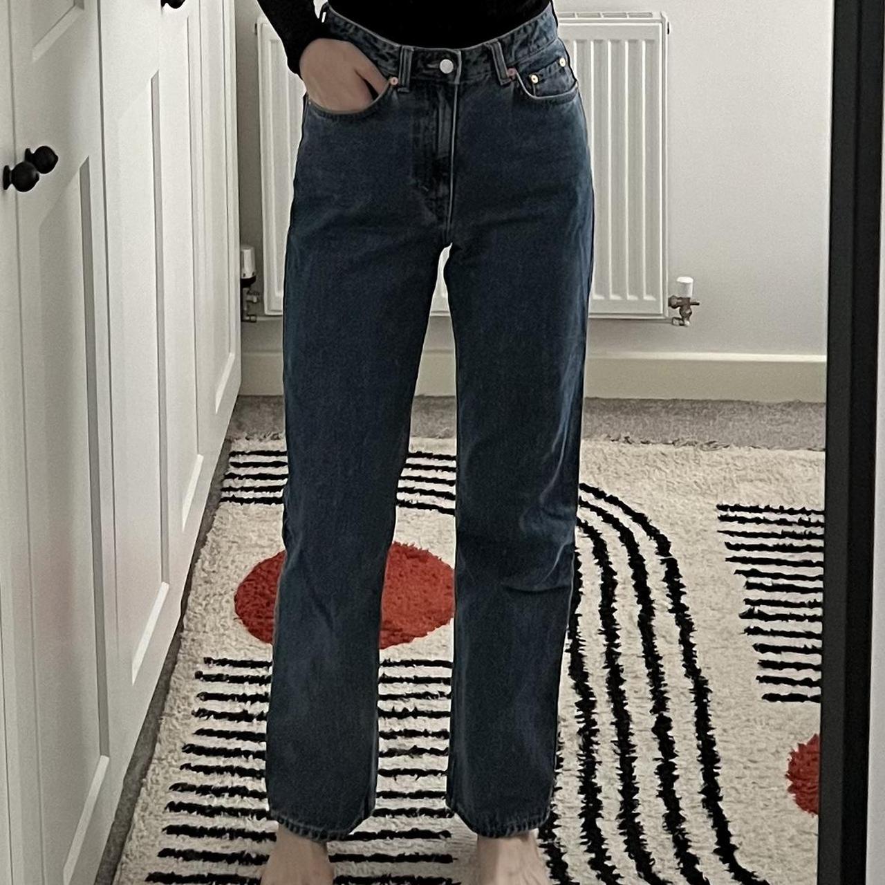 Weekday Rowe jeans in deep blue denim size waist... - Depop