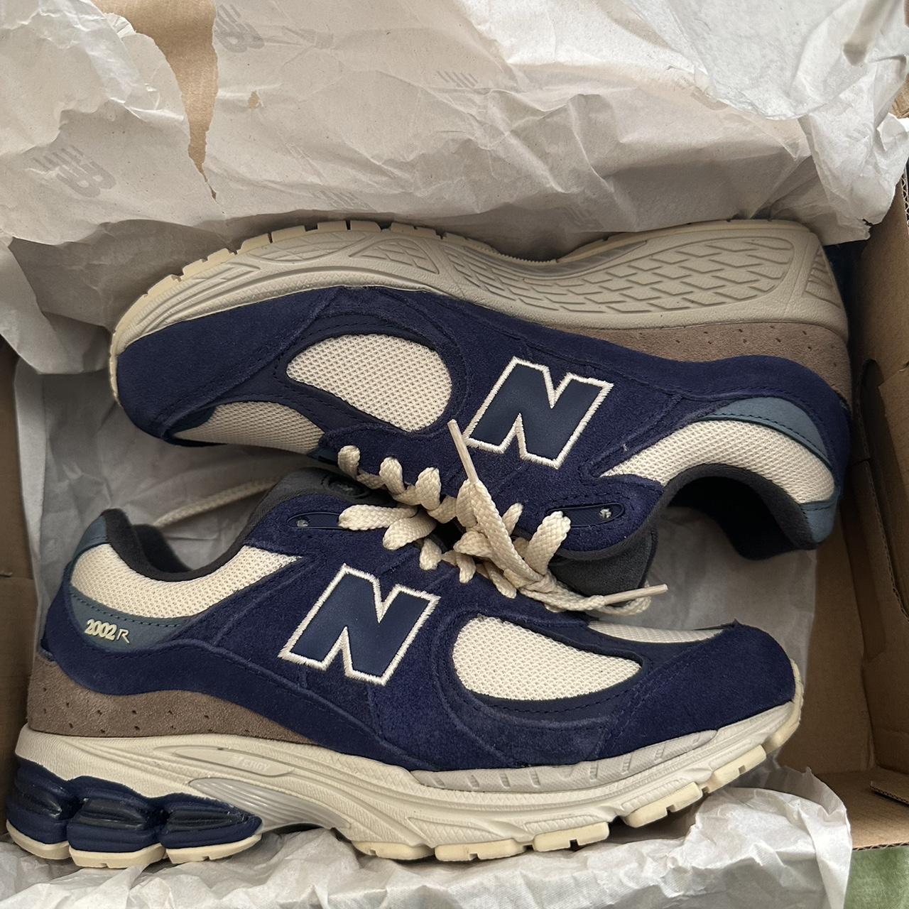 New Balance 2002r Light Cream Purple Open for... - Depop