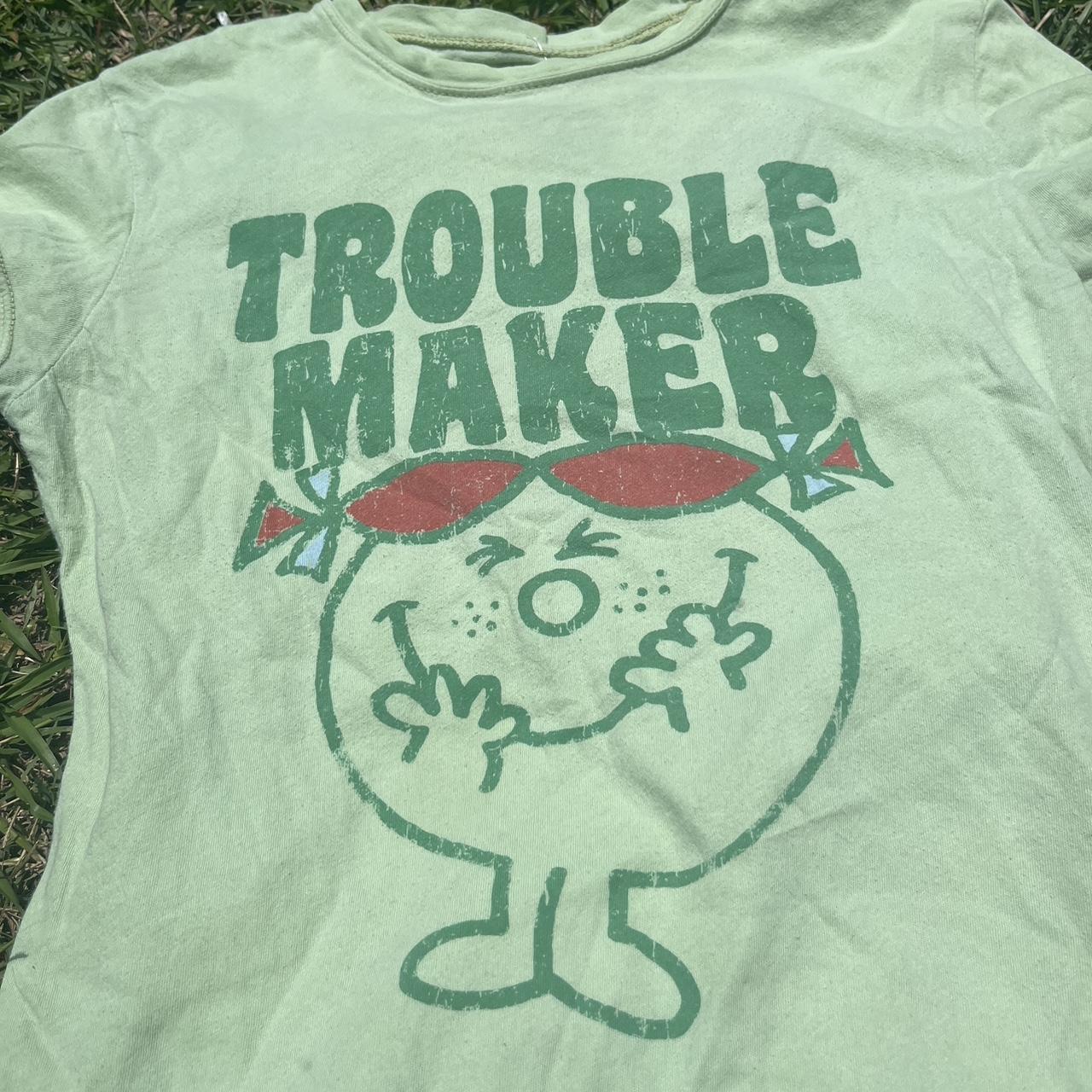 2000’s y2k little miss trouble maker graphic tee... - Depop