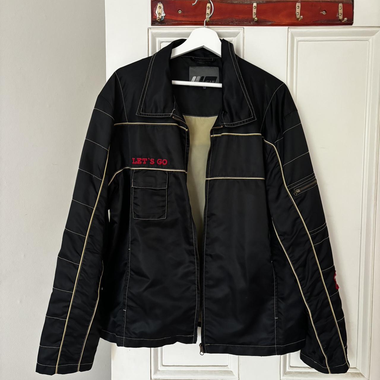 Vintage 1979 racing blouson style jacket. Black with... - Depop